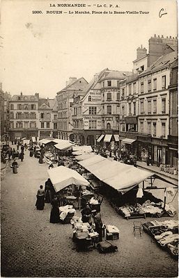 CPA AK ROUEN-Le Marché Place de la Basse-Vieille-Tour (349198) | eBay