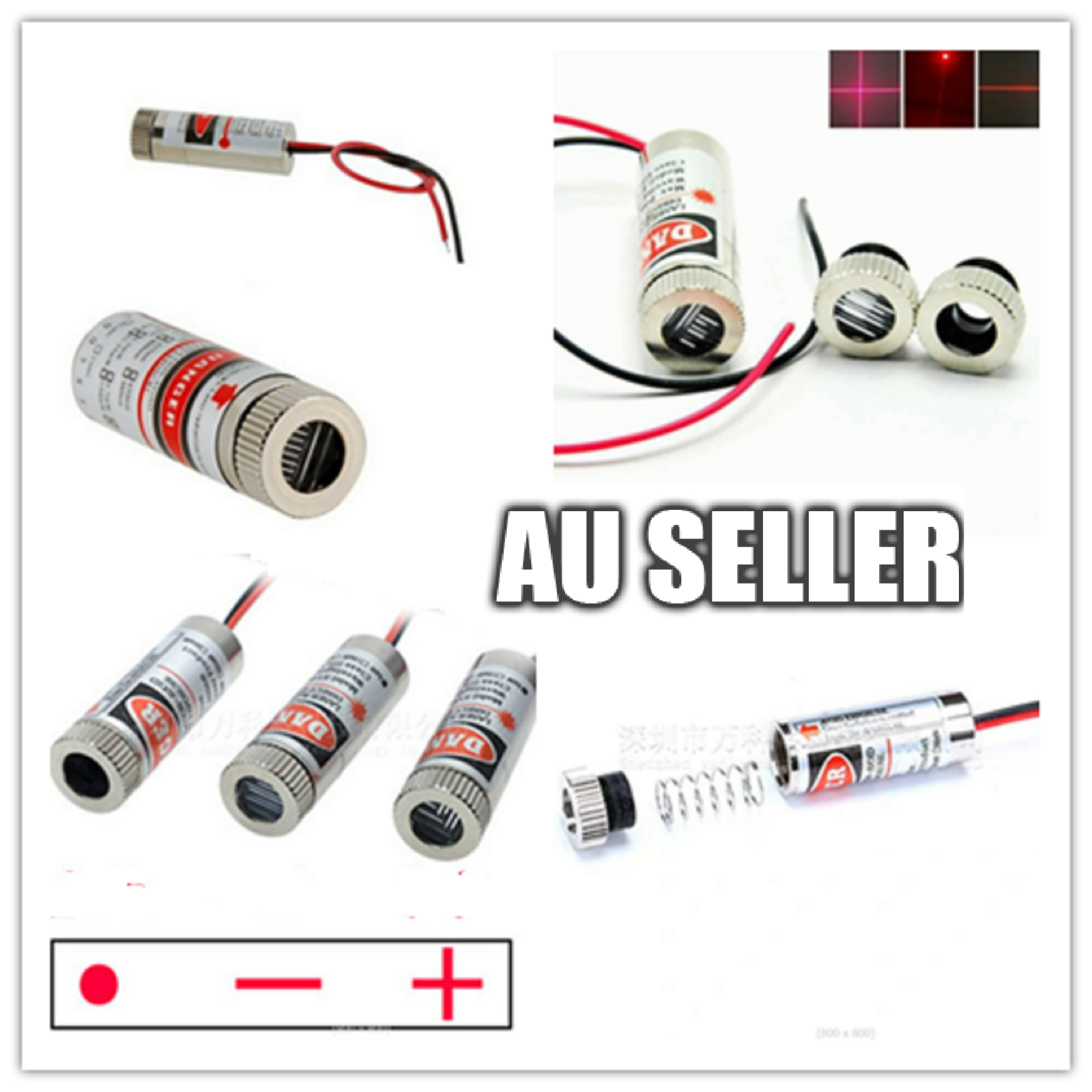 5MW 650nm Red Cross / Point / Line Lasers Module Focus Adjustable 5V ...