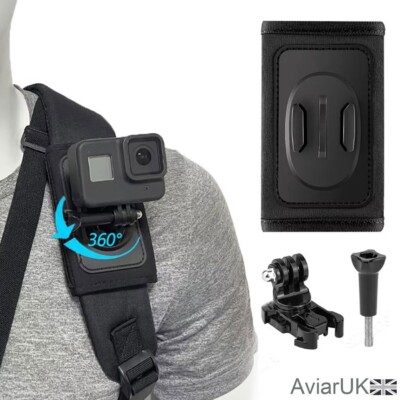 Backpack Shoulder Strap Mount for GoPro Action Camea Rucksack 360 ...