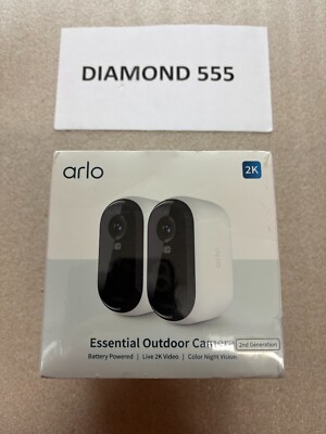 Arlo Essential Outdr Cameras HD 2k 2nd Gen Night Vision Motion Sensor ...