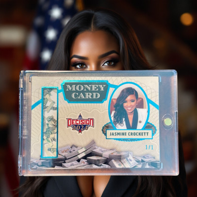 2024 DECISION JASMINE CROCKETT MONEY CARD ICE BLUE 1/1 RESIST TRUMP ...