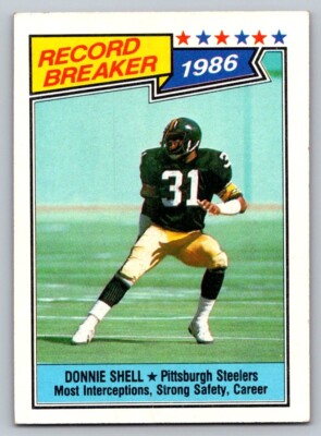 1987 Topps #7 Donnie Shell Most Interceptions Pittsburgh Steelers ...