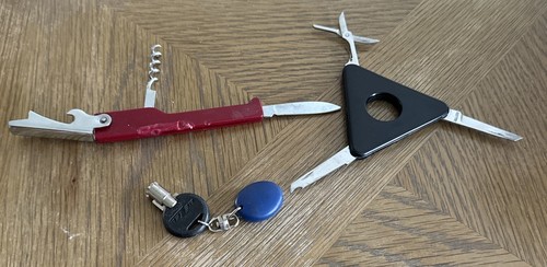 3- Items Including Rostfrei Triangle Hole Pocket Knife 4 Tools, Bezel ...