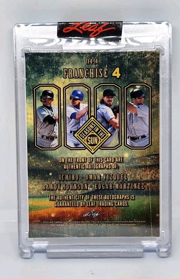 2025 Leaf Franchise 4 Ichiro Randy Johnson Vizquel Martinez Quad Auto Mariners | eBay