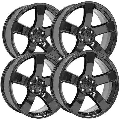 (Set of 4) OE Wheels DG12 20x8 5x115 +24mm Gloss Black Wheels Rims 20 ...