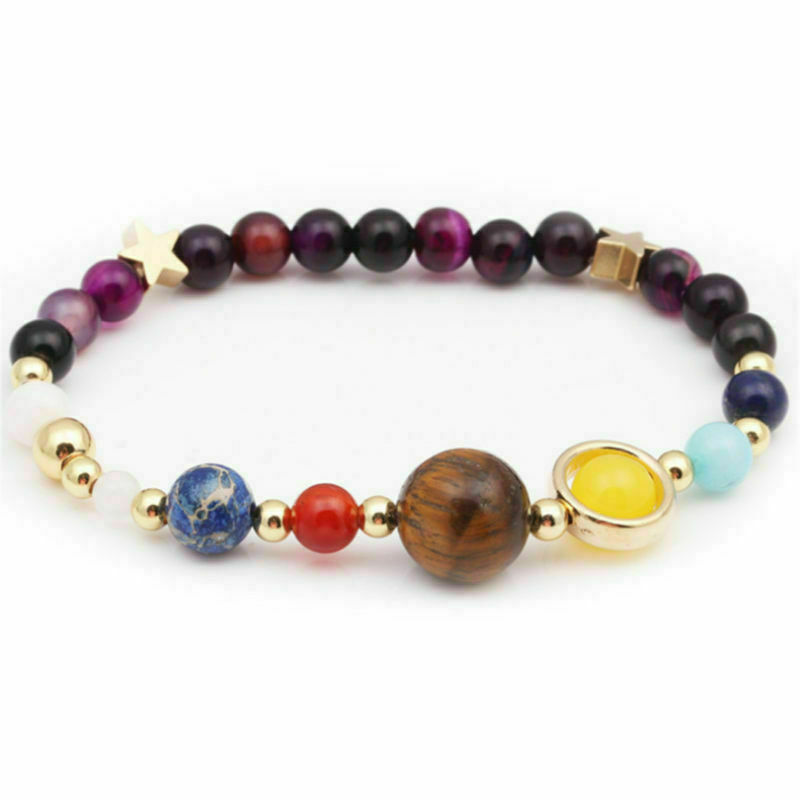 Charm Universe Solar System Eight Planets Stone Adjustable Bracelet ...