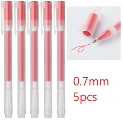 MUJI Gel Ink Ball Point Pen 0.7mm red color 5pcs made in japan | eBay