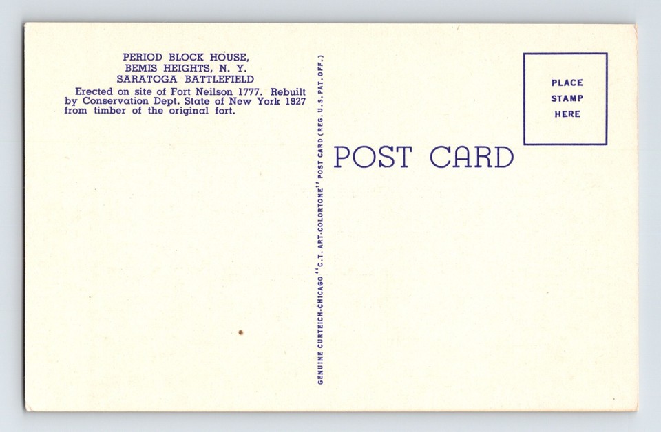 Postcard New York Bemis Heights NY Block House Saratoga Battlefied ...
