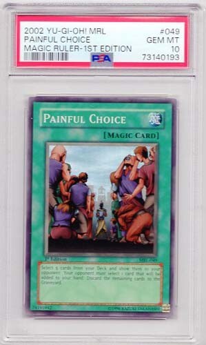 PAINFUL CHOICE YUGIOH MRL-049 1ST PSA #73140192 HOLO GRADED GEM MINT 10 ...