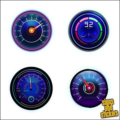 4 x KIDS SPEEDO PETROL GAUGE CHILDREN RIDE ON CAR SELF ADHESIVE ...
