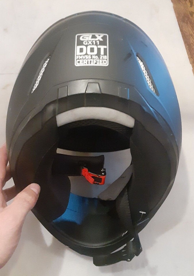 GLX GX11 Compact Lightweight Full Face Motorcycle Street Bike Helmet ...