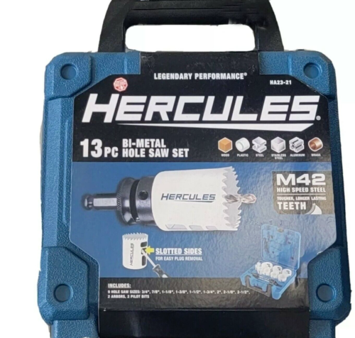 BRAND NEW HERCULES General purpose Bi-Metal Hole Saw Set 13 Pc USA ...