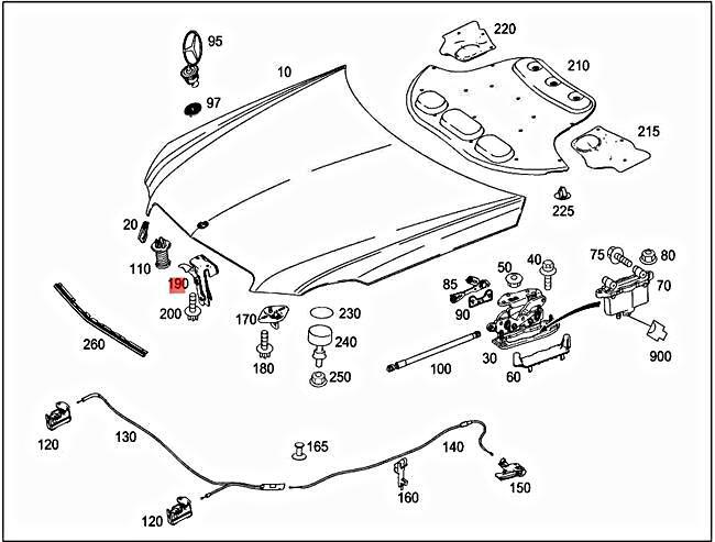 Genuine MERCEDES S212 W212 Sedan Wagon Safety hook 2128800064 | eBay