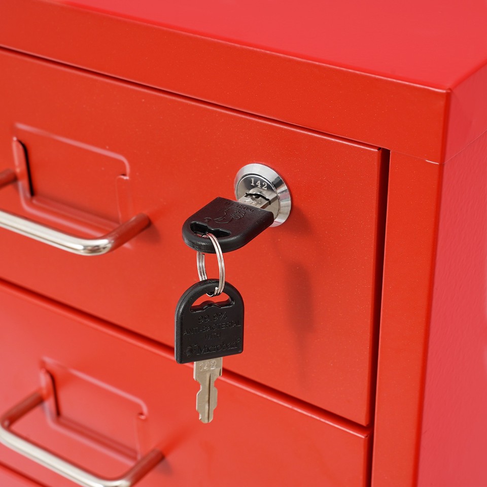 6-Tier Metal File Cabinet W/Lock & 4*Wheels Filing Cabinet Vertical ...