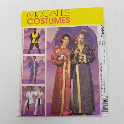 2940 McCalls SEWING Pattern Robe Costumes Ninja Karate Kimono Asian ...
