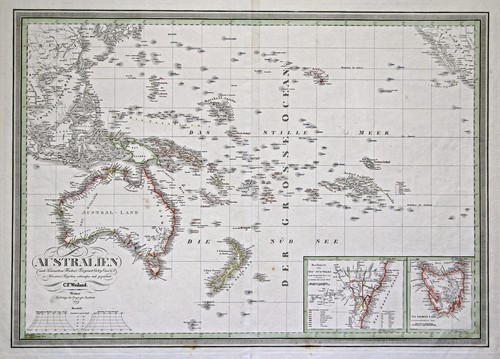 Australia Oceanía Original Grabado Mapa de País Weiland 1830 | eBay