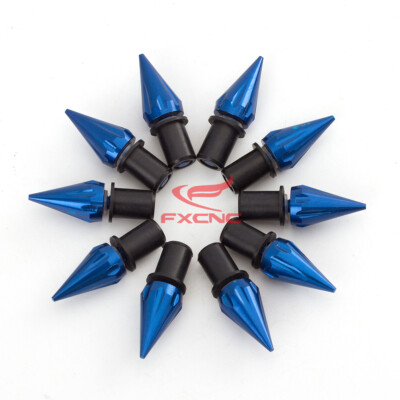 Motorcycle Universal Blue Spike Bolts Windscreen Fairings License Plate ...