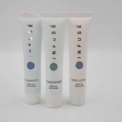 EcoWell Infuse Shampoo, Conditioner, & Body Lotion Travel Set White Tea ...