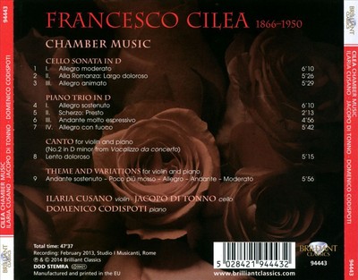 ILARIA CUSANO / JACOPO DI TONNO / DOMENICO CODISPOTI CILEA: CHAMBER ...