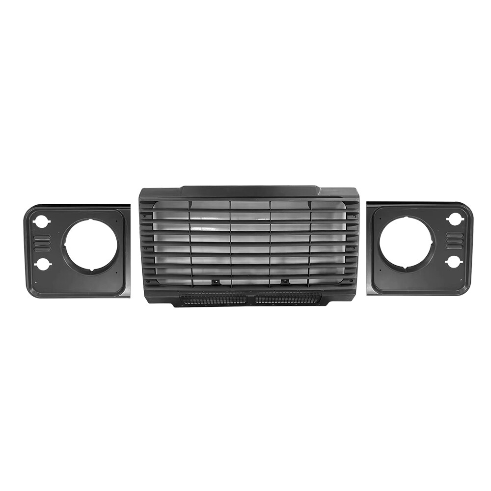 FOR Land Rover Defender 90 & 110 Gloss Black Front Grill & Headlight ...