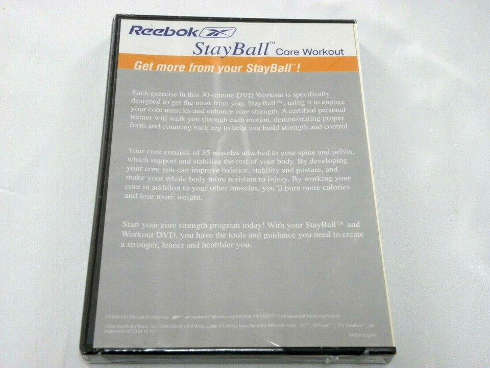 Reebok StayBall Core Workout ~ New Factory Sealed DVD ~ FREE Shipping ...