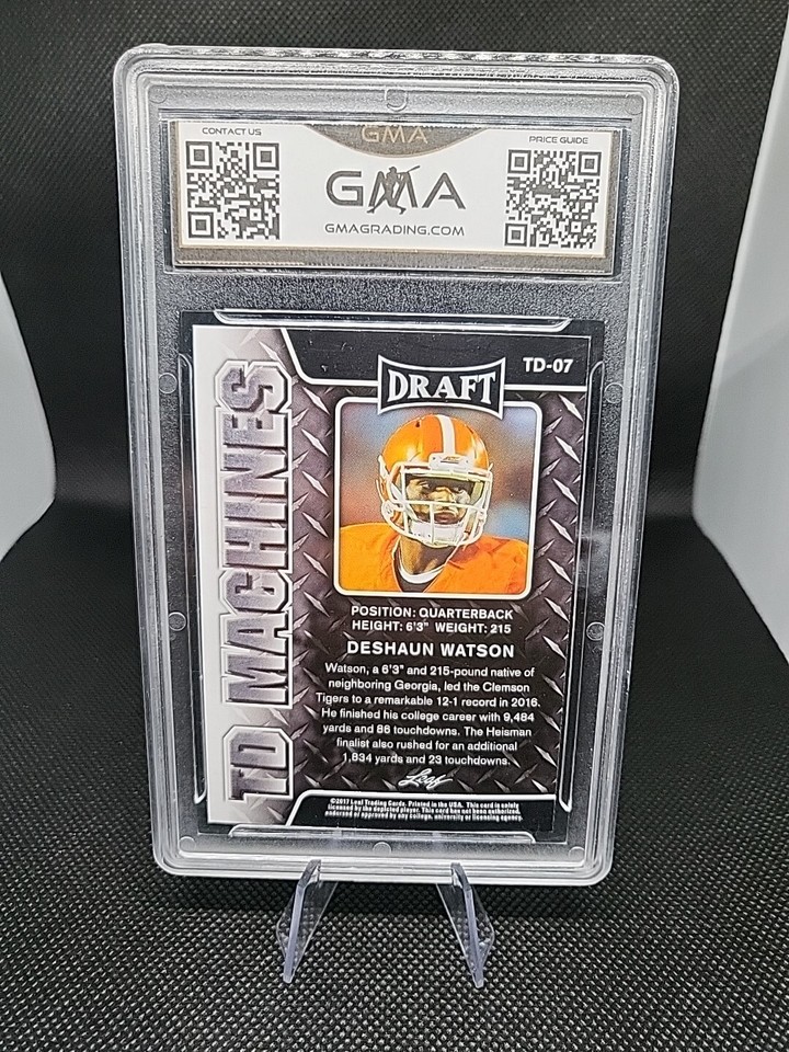 Deshaun Watson 2017 Leaf Draft TD Machines GOLD #TD-07 GMA Gem Mint 10 ...