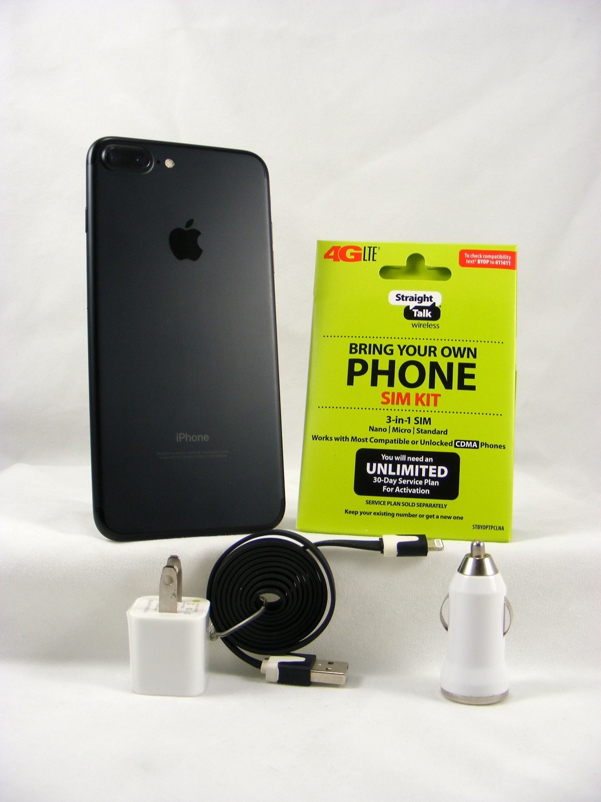 Apple iPhone 7 Plus - 32GB Black Verizon Straight Talk Activation Kit ...