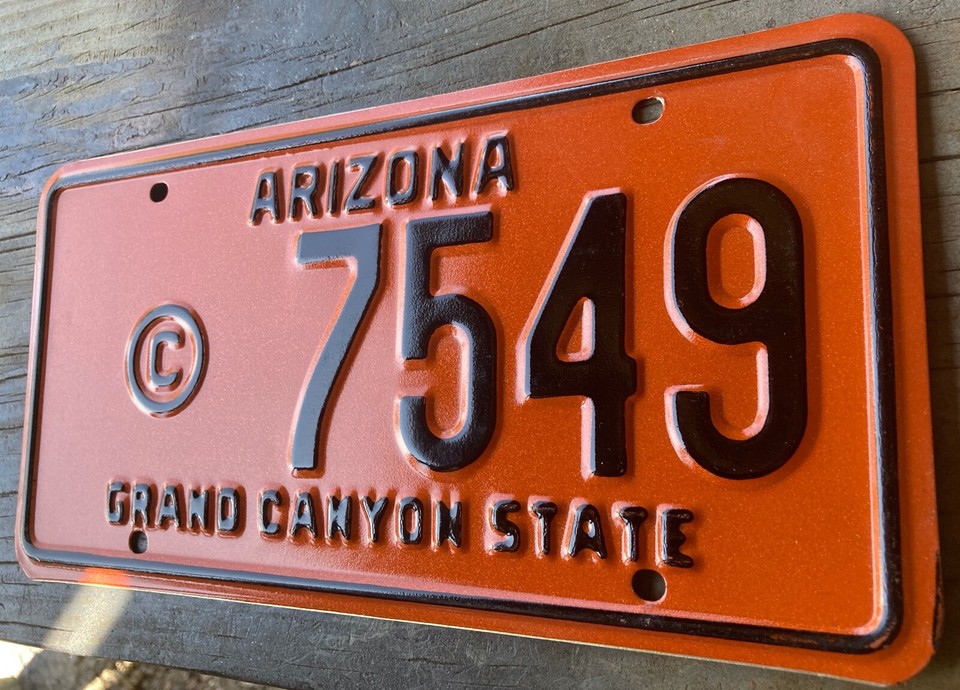 BEAUTIFUL! NEVER USED 1966 ARIZONA COUNTY POLICE EMERGENCY LICENSE ...