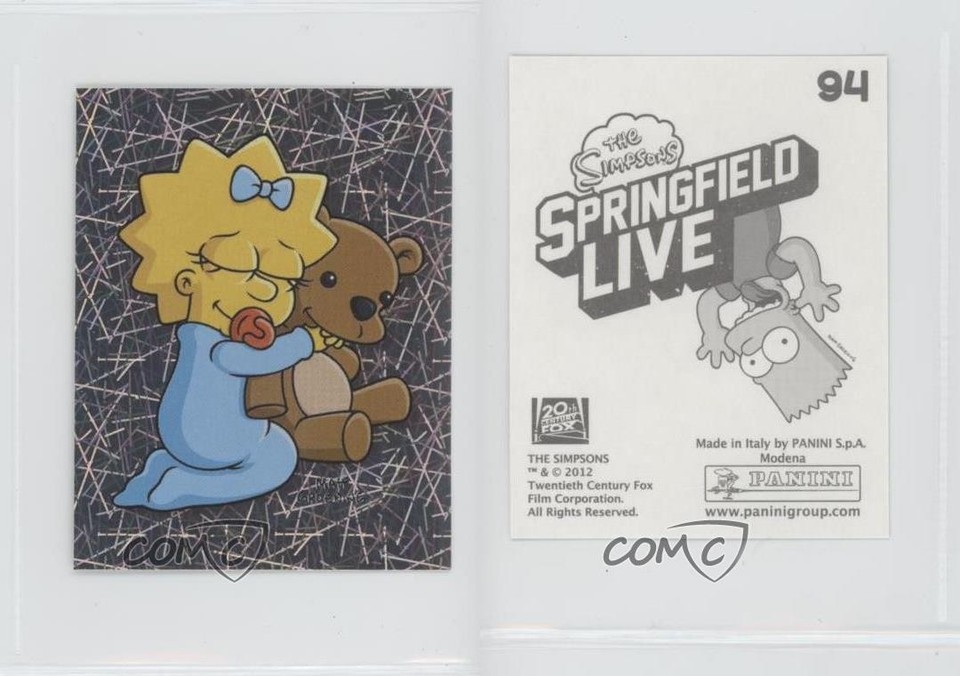 2012 Panini The Simpsons Springfield Live Album Stickers Maggie Simpson ...