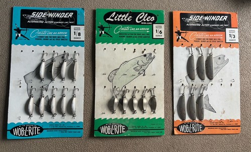 Vintage Wob-L-Rite Spoons With Display Card! Sidewinder & Little Cleo ...