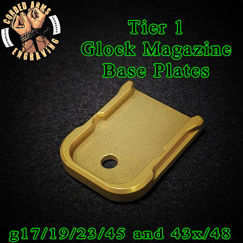 Tier One Magazine Base Plate for Glock 17 19...etc RED, Gold or Blue ...