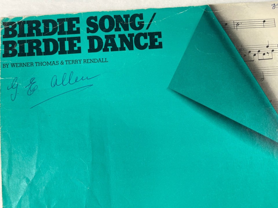 Birdie Song/Birdie Dance 1973 Sheet Music Werner Thomas Terry Rendall ...