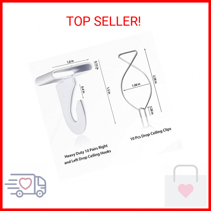 20 Drop Ceiling Hooks for Classrooms & Offices, White Heavy Duty ...