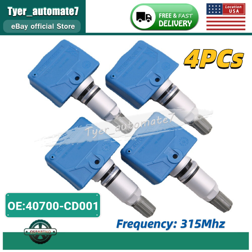 4x TPMS 40700-CD001 TIRE PRESSURE SENSOR For Nissan 350Z Infiniti FX35 ...