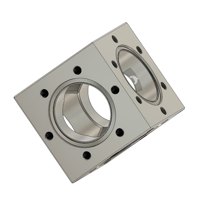 CF Conflat flange 2.75" 6-ways cube UHV chamber, Inch tap 1/4"-20, 1.57 ...