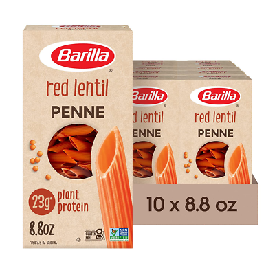 Barilla Red Lentil Penne Pasta, Vegan, Gluten Free, Non GMO & Kosher ...
