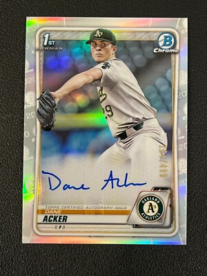 Dane Acker 2020 Bowman Chrome 1st Auto Refractor /499 A's CDA-DA | eBay