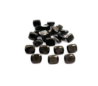 Natural Silver Shungite Cushion Cut Loose Gemstone Lot 12 Pcs 7*8.50 MM ...