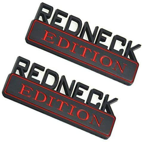 2x Small Size Redneck EDITION Emblems 3D Fender Badge Decal Car Truck ...