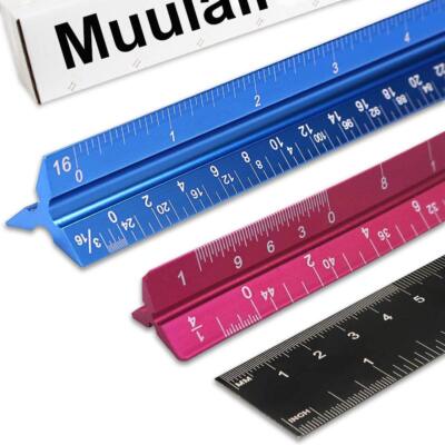 Set of 3 Aluminum Engineering Scale Metal Ruler Set, Architectural ...