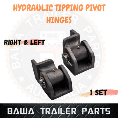 2 x Hydraulic Tipper Pivot Hinges Greaseable Ute-Tray Trailer Heavy ...