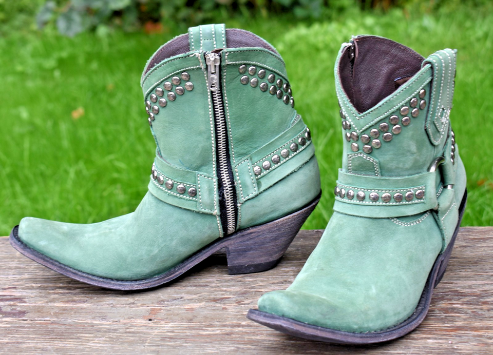 EUC Old Gringo Yippee Ki Yay GONAR Green Leather Harness Biker Cowgirl ...