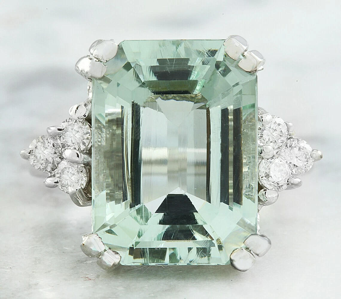 Emerald Cut Green Amethyst Ring