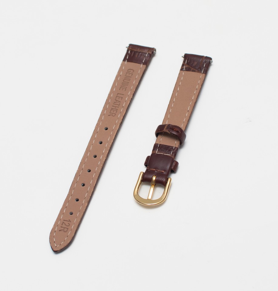 Timex 12mm Brown Croco Grain Leather Watchband Fits Timex Easy Reader ...
