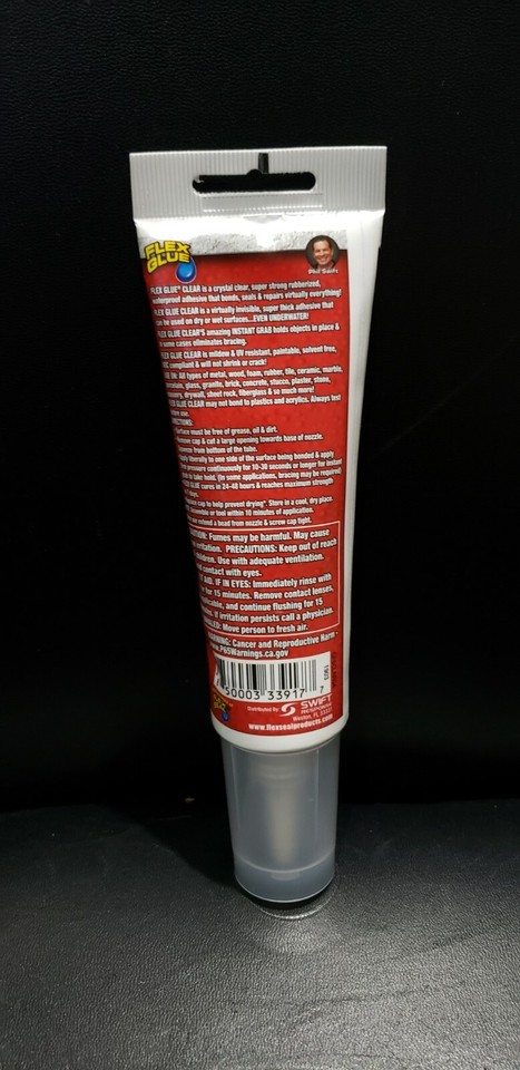 Flex Glue Clear Strong Rubberized Waterproof Adhesive, 4 oz Works ...