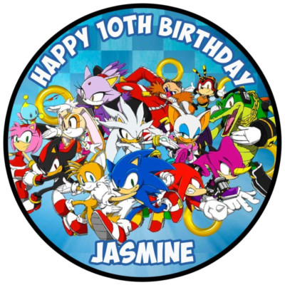SONIC THE HEDGEHOG CHARACTERS Edible Cake Topper Rice Wafer Paper ...