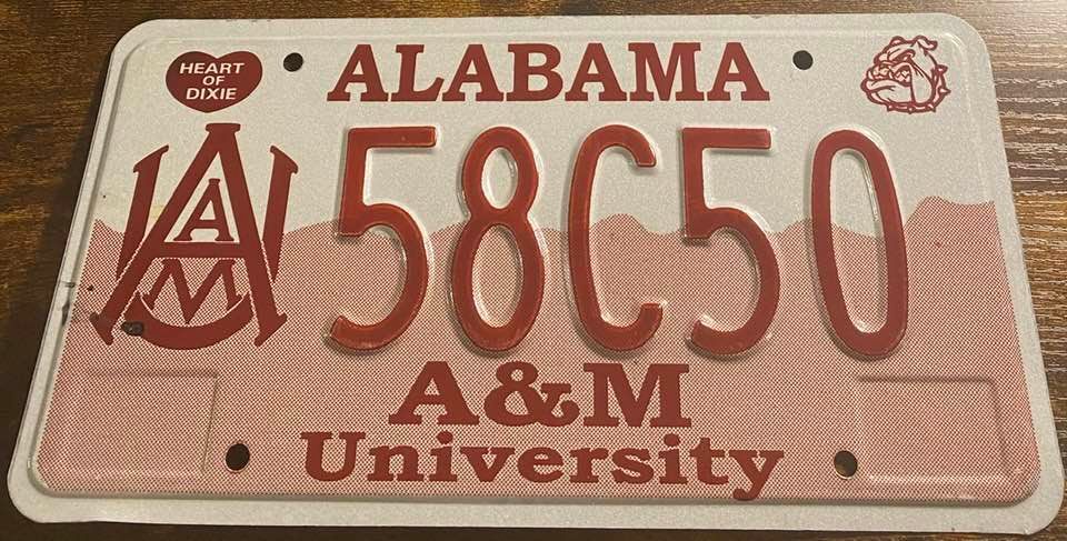 Alabama A&M University Specialty License Plate Bulldogs UAM Huntsville ...