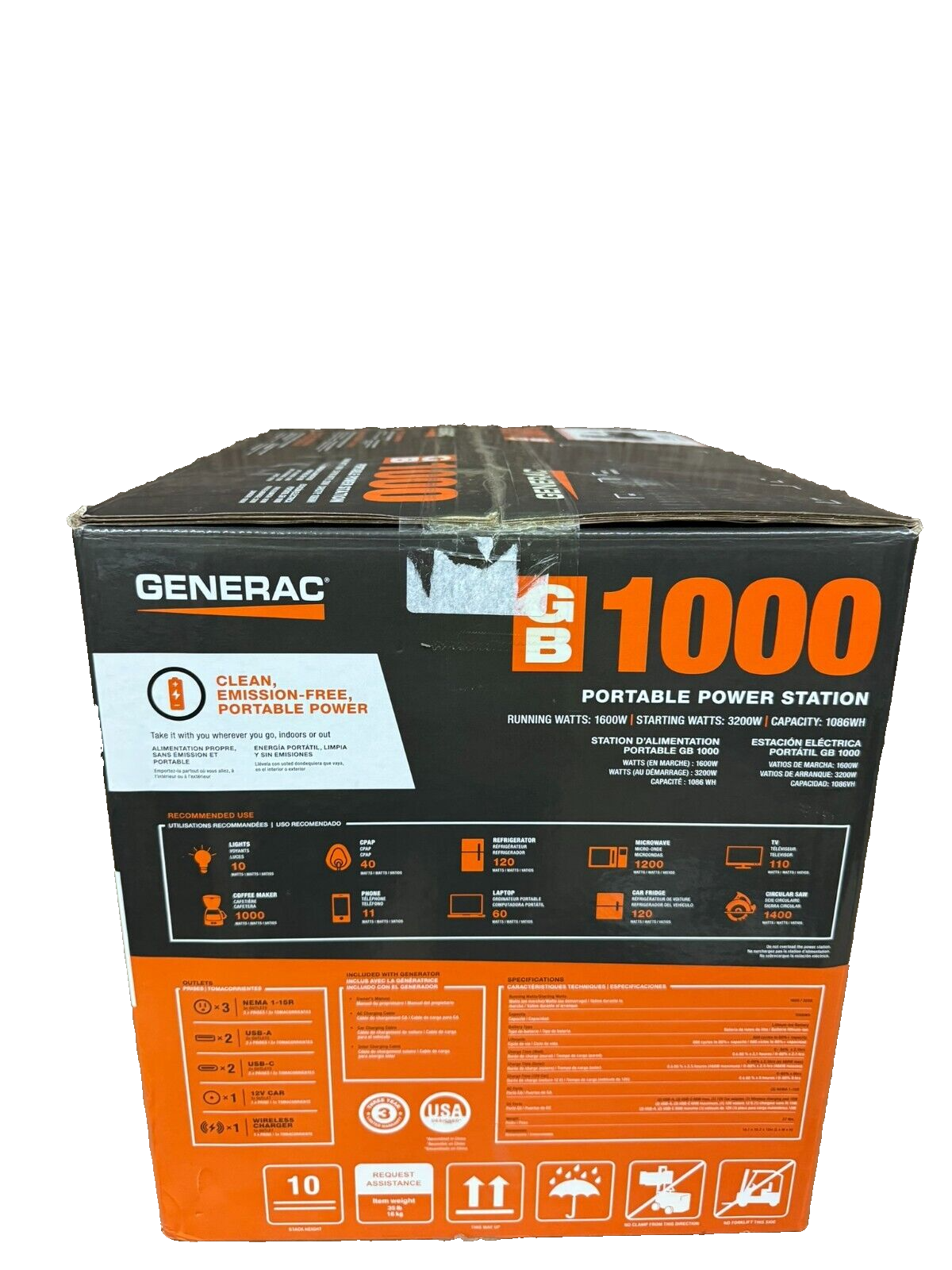 Generac GB1000 1600W Power Generator - 8025 for sale online | eBay