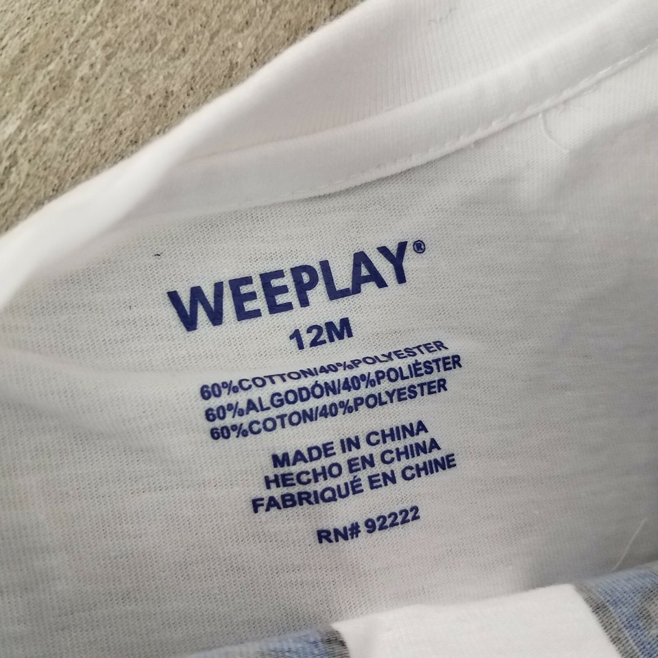 Weeplay Kids Boys 12m 2 pcs Set Long Sleeve T-Shirt Tee Pants Outfit ...