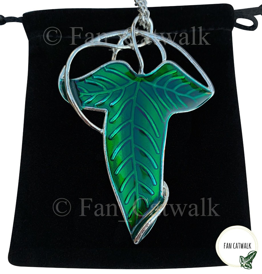 ELVEN LEAF Brooch + Arwen EVENSTAR Necklace SET Hobbit LOTR Lord of The ...